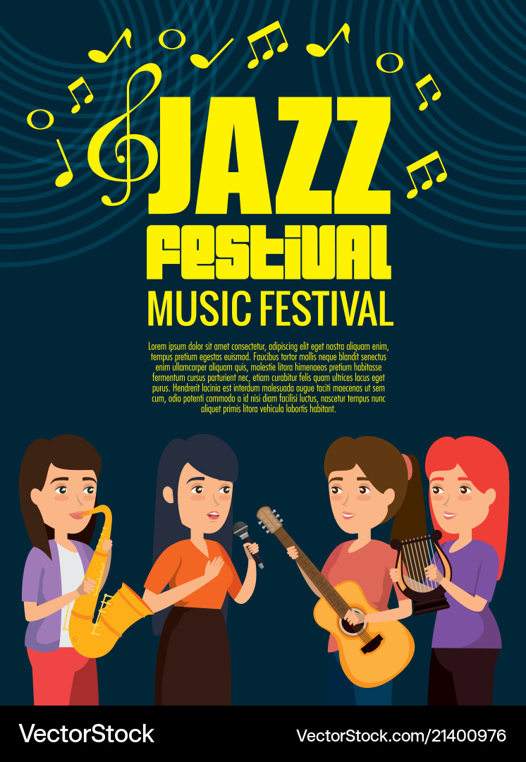 Group of persons in concert Royalty Free Vector Image