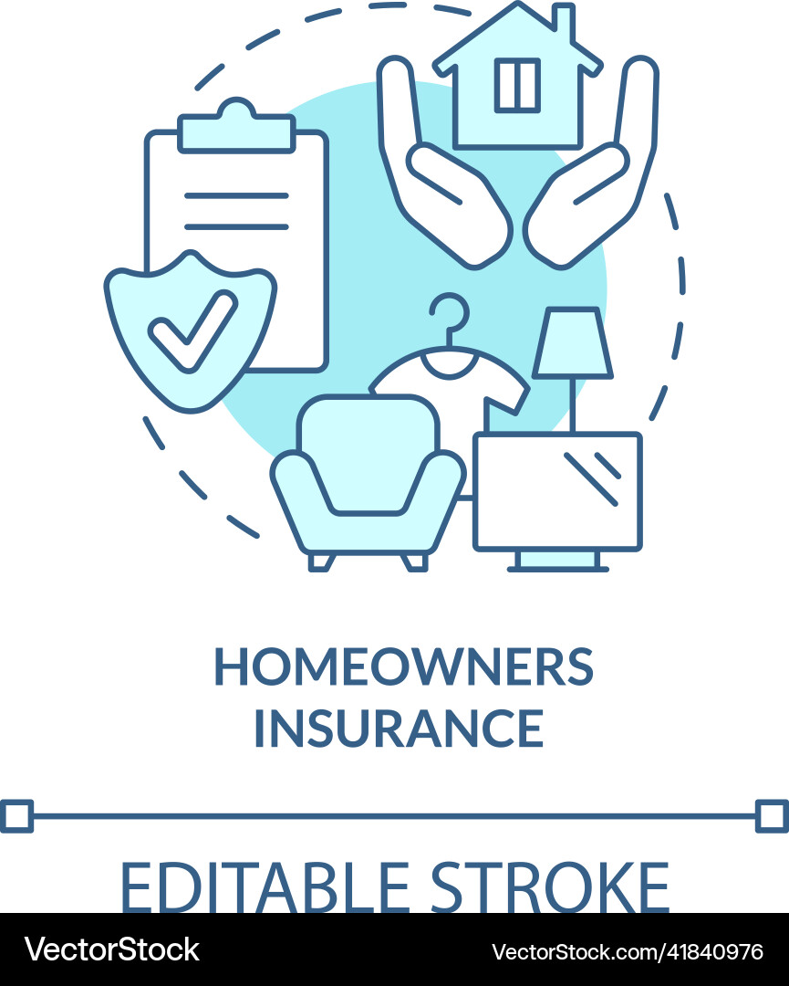 Homeowners insurance turquoise concept icon Vector Image
