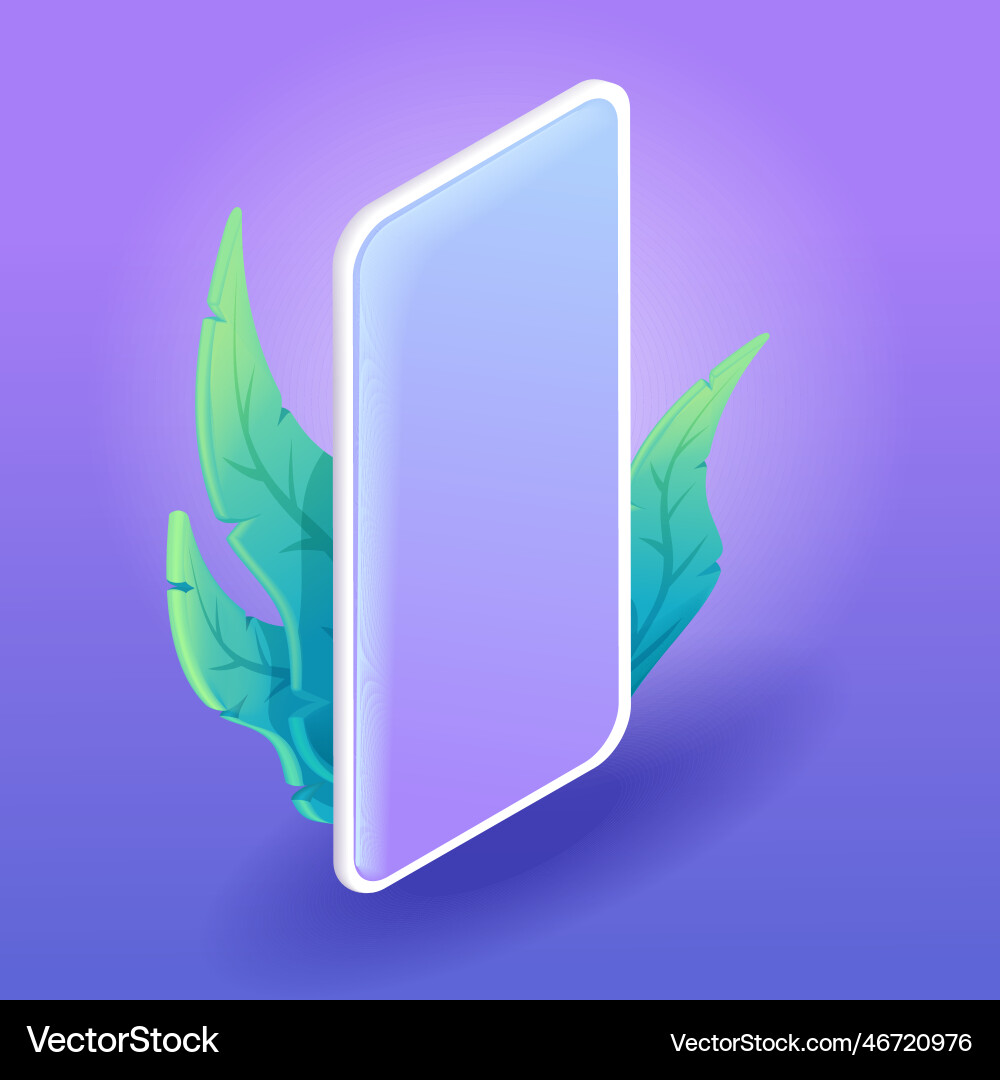 Isometric 3d icon of a blank mobile phone screen Vector Image