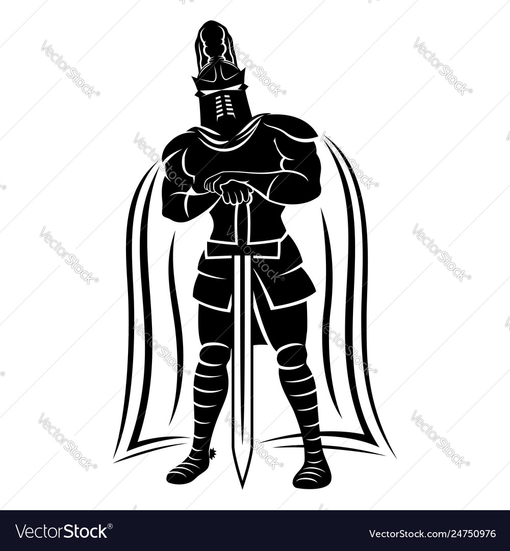 Knight with sword Royalty Free Vector Image - VectorStock