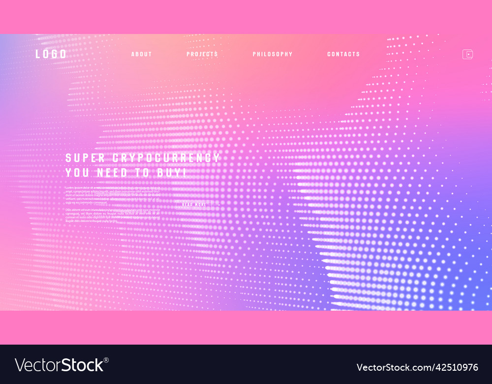 Landing page abstract design with particle tunnel Vector Image