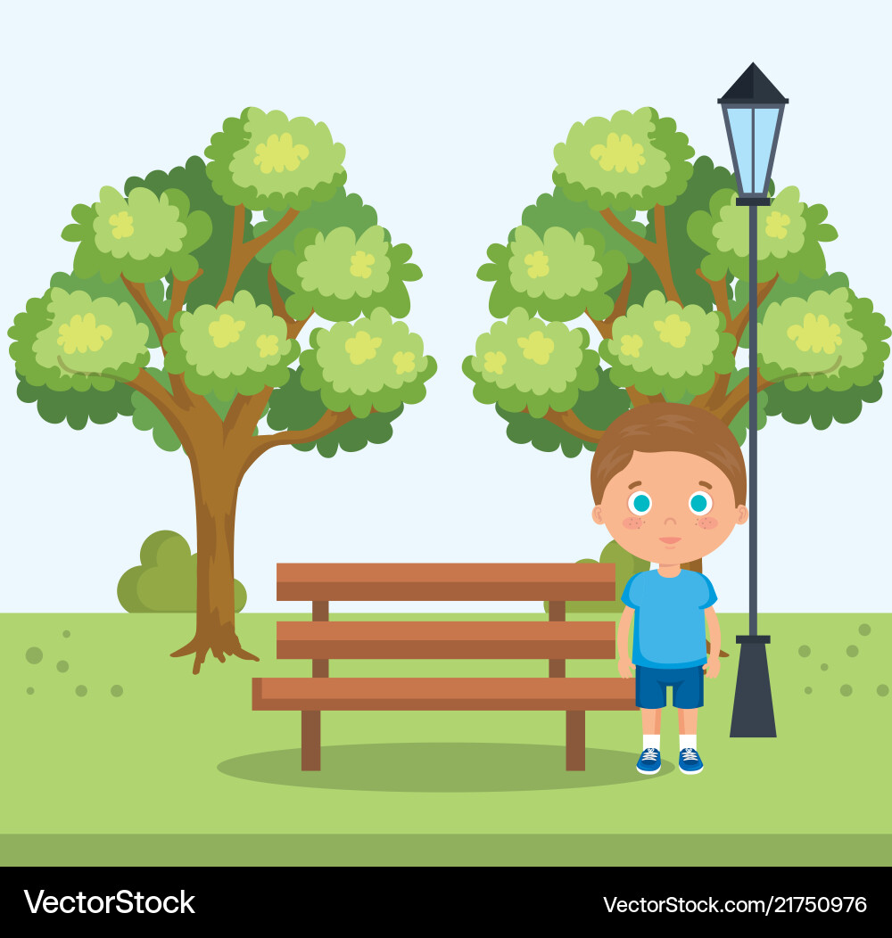 Little boy in the park character Royalty Free Vector Image