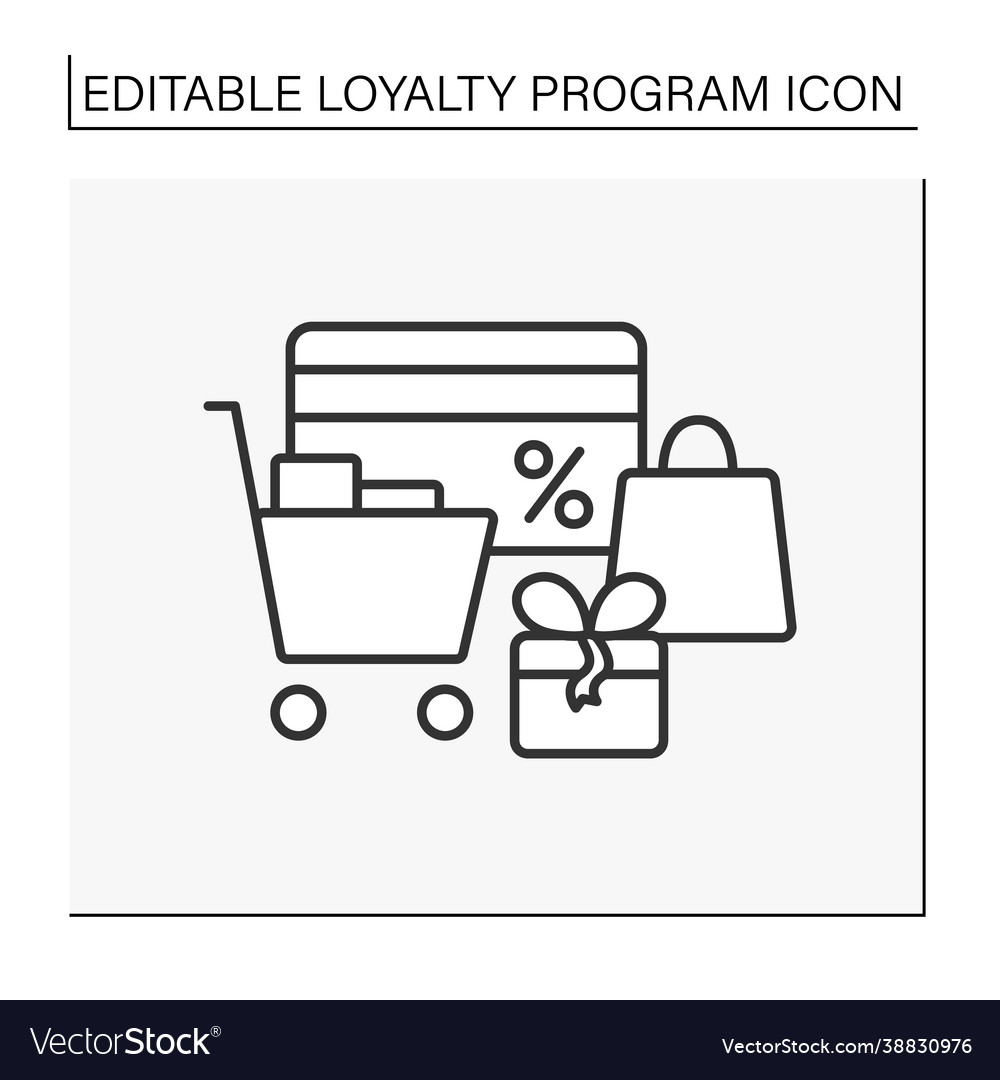 Loyalty program line icon Royalty Free Vector Image