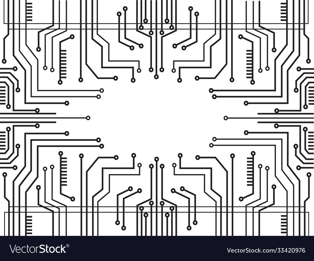 Microchip line technology background Royalty Free Vector