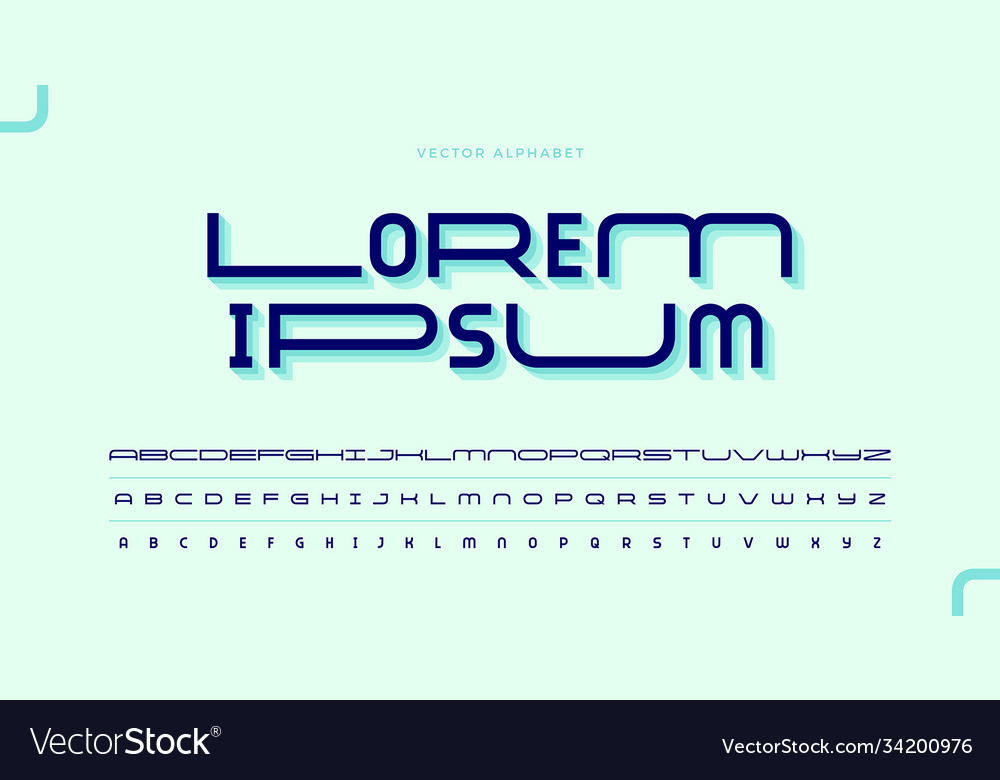 Modern minimal font typeface set Royalty Free Vector Image