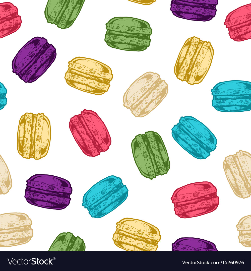 Pattern with macarons Royalty Free Vector Image