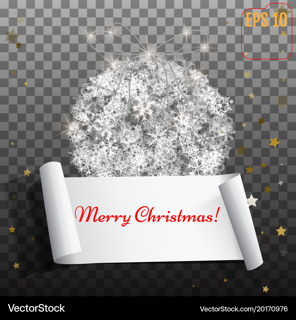 Stylized snowball - snow frame of snowflake Vector Image