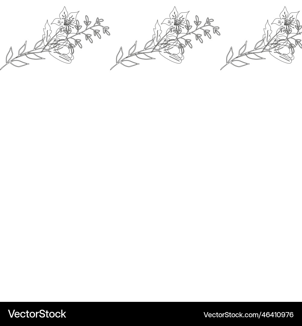Template frame of spring flowers line art Vector Image