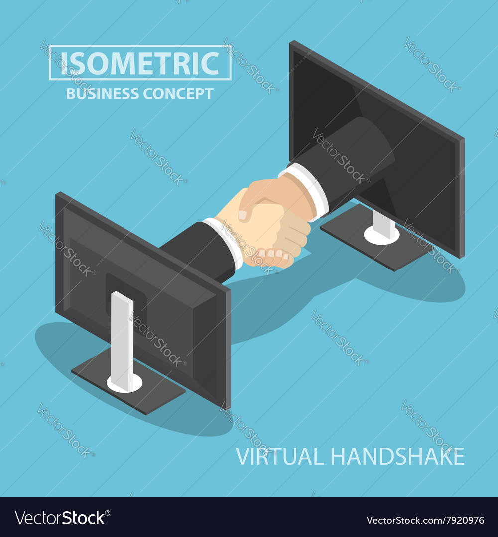 Virtual handshake Royalty Free Vector Image - VectorStock