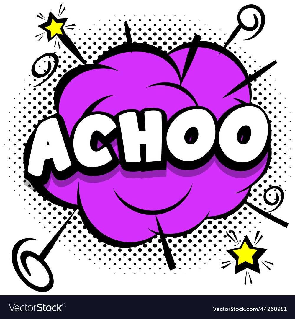 Achoo comic bright template with speech bubbles Vector Image