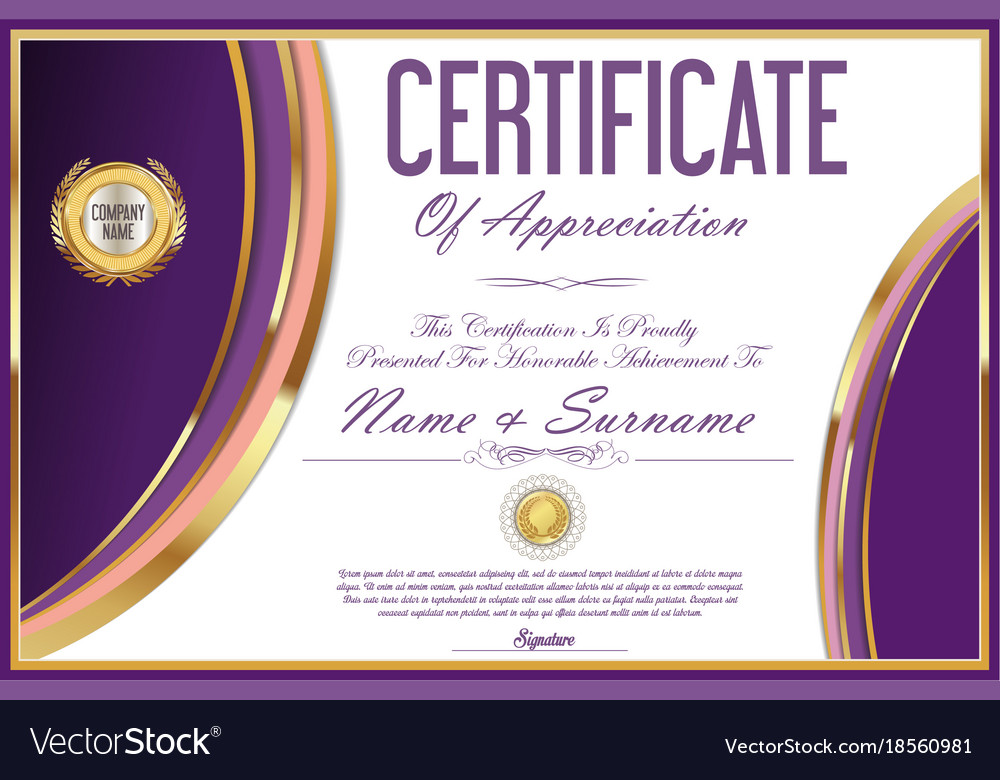 Certificate template retro design 16 Royalty Free Vector Certificate template retro design 16 Royalty Free Vector