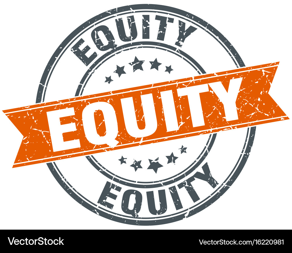Equity round grunge ribbon stamp Royalty Free Vector Image