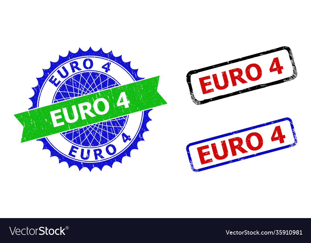 Euro rosette and rectangle bicolor seals Vector Image