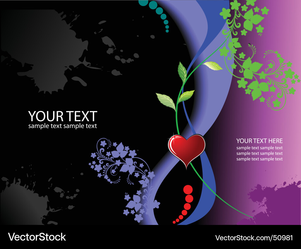 Grunge floral greeting card Royalty Free Vector Image