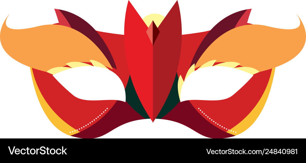 Mask with feathers accessory carnival festival Vector Image