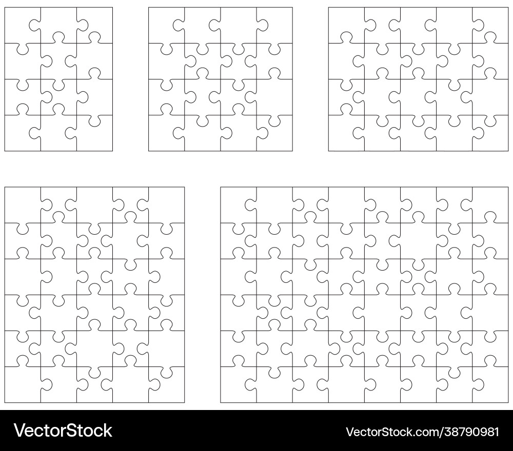 Puzzles separate pieces Royalty Free Vector Image