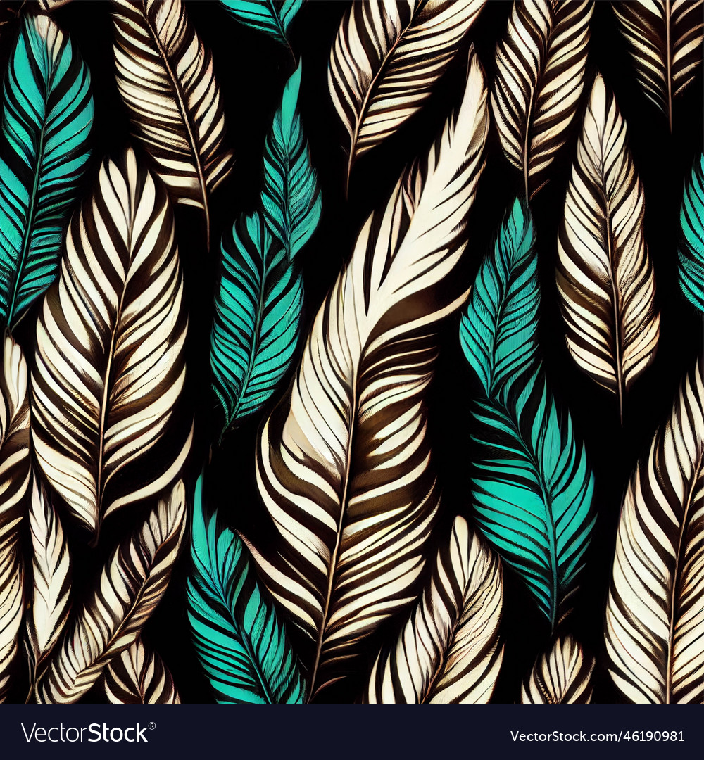 Seamless pattern with feathers Royalty Free Vector Image