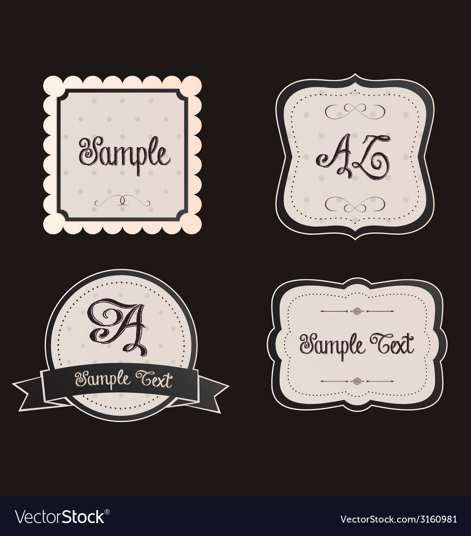 Shabby chic frames borders signs and copy space Vector Image