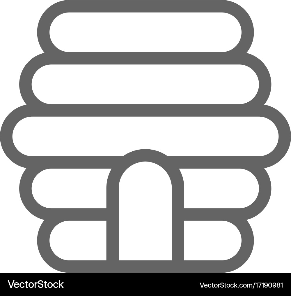 Simple bee hive line icon symbol and sign Vector Image
