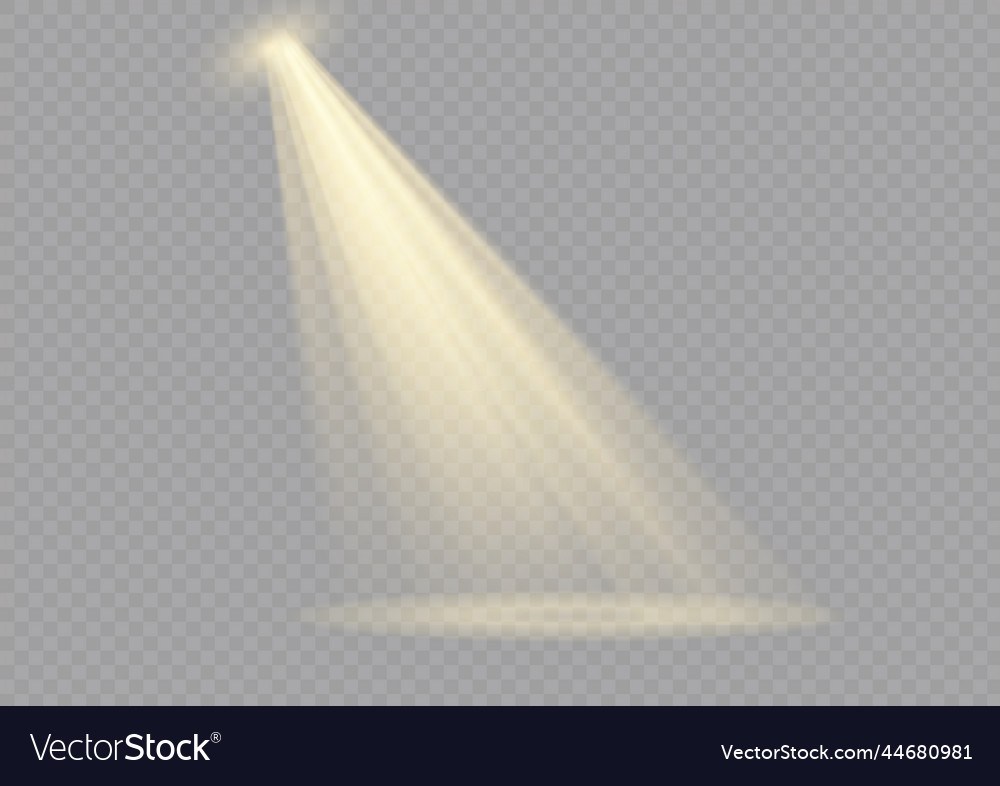 Spark spotlight light effect glowing yellow ray Vector Image