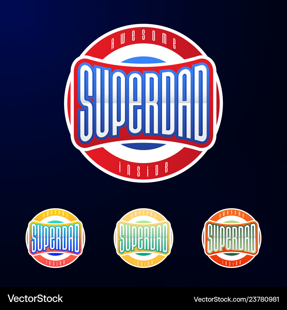Sport emblem typography super dad hero logotype Vector Image