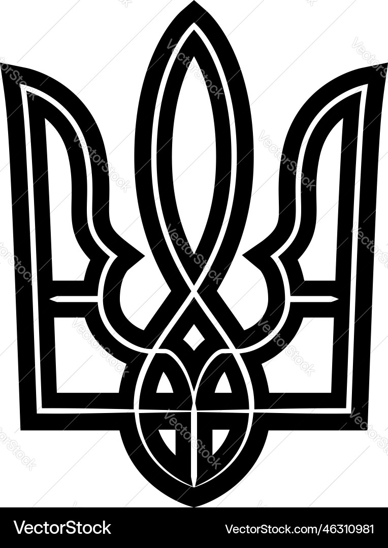 Stylized ukrainian trident ukrainian sign design Vector Image
