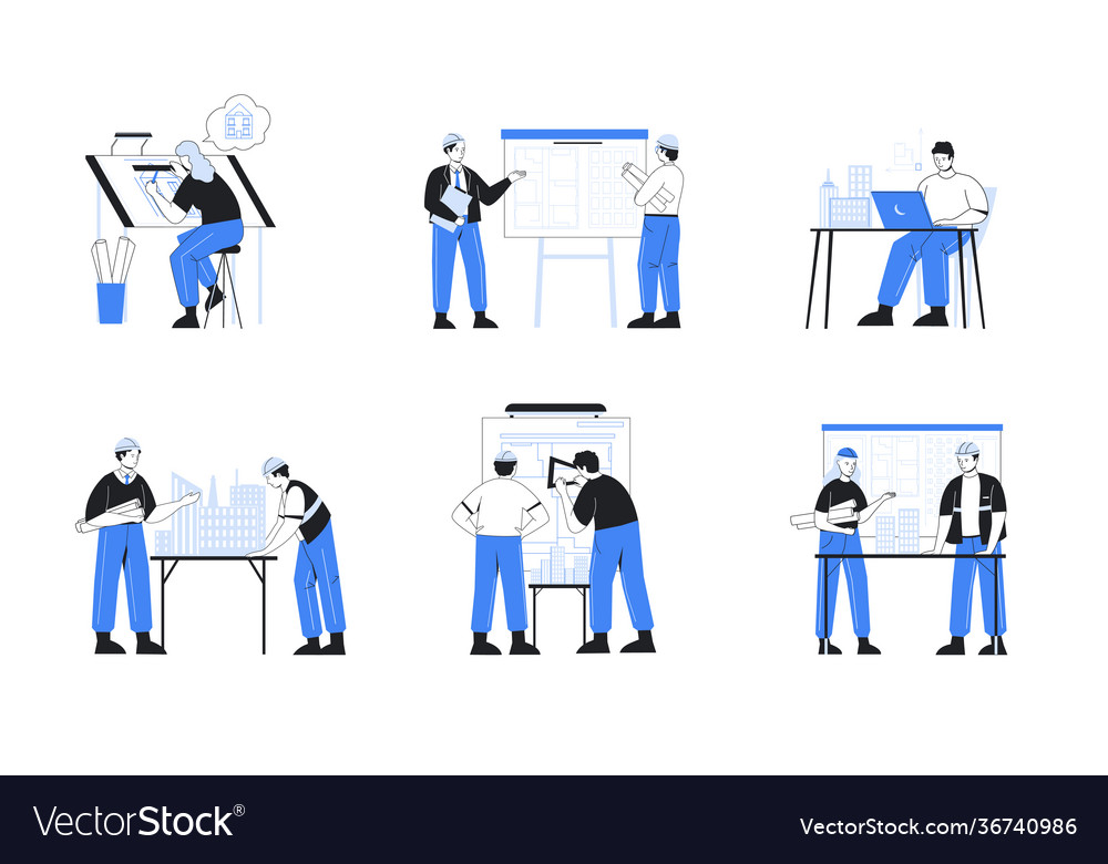 Architect engineer construction worker Royalty Free Vector