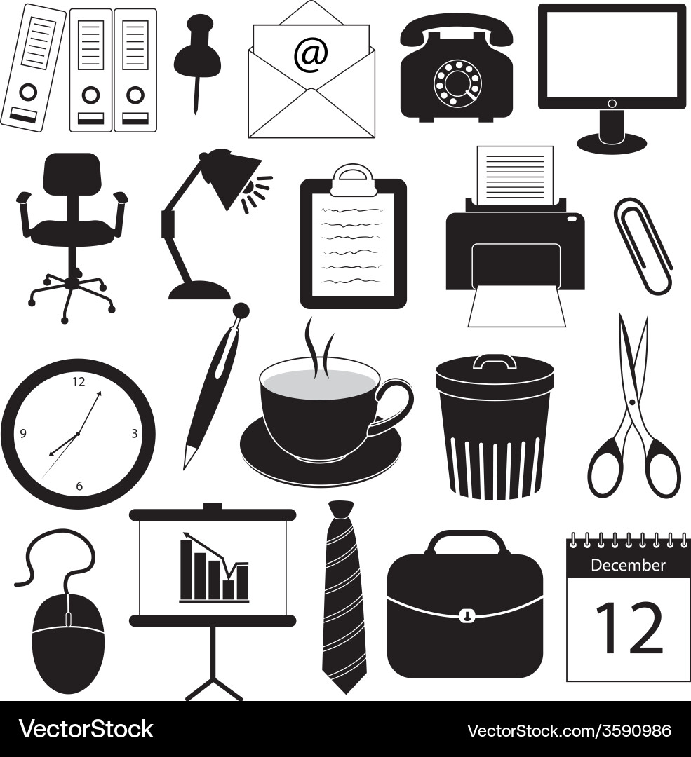 Business and office organization icons Royalty Free Vector