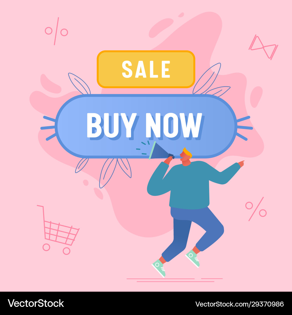 Buy now concept alert advertising campaign Vector Image