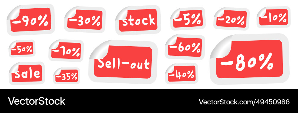 Discount offer price list labels Royalty Free Vector Image