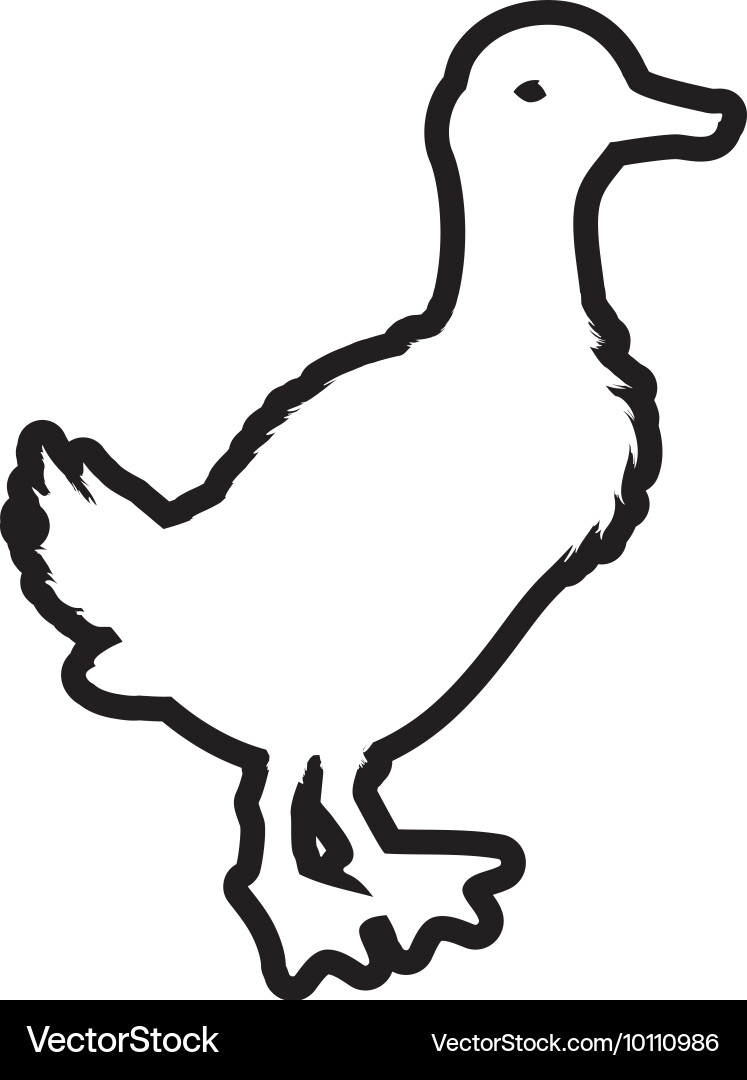 Duck animal farm pet character icon Royalty Free Vector