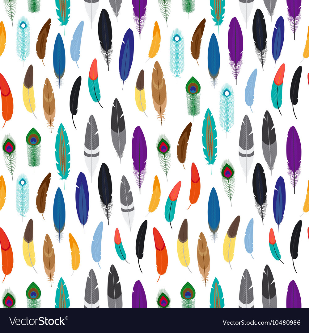 Feathers seamless pattern Royalty Free Vector Image