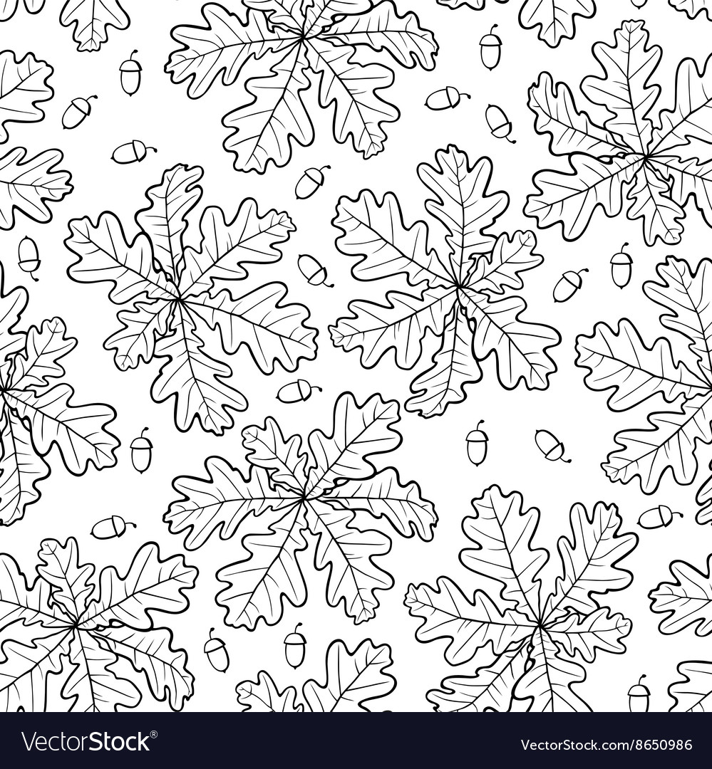 Oak pattern Royalty Free Vector Image - VectorStock