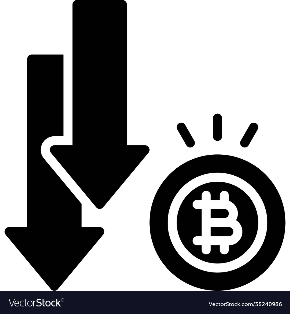 Price decrease icon cryptocurrency related Vector Image