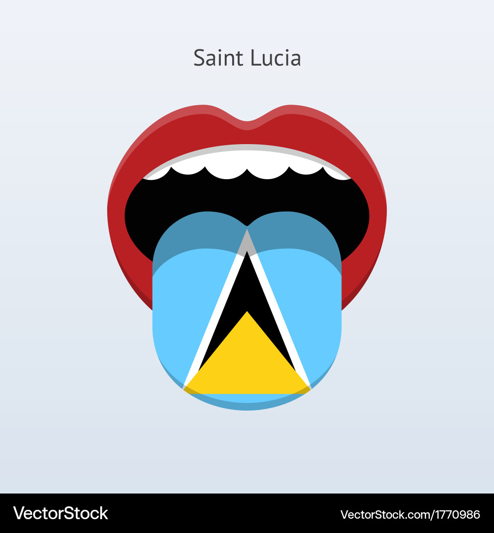 Saint lucia language abstract human tongue Vector Image