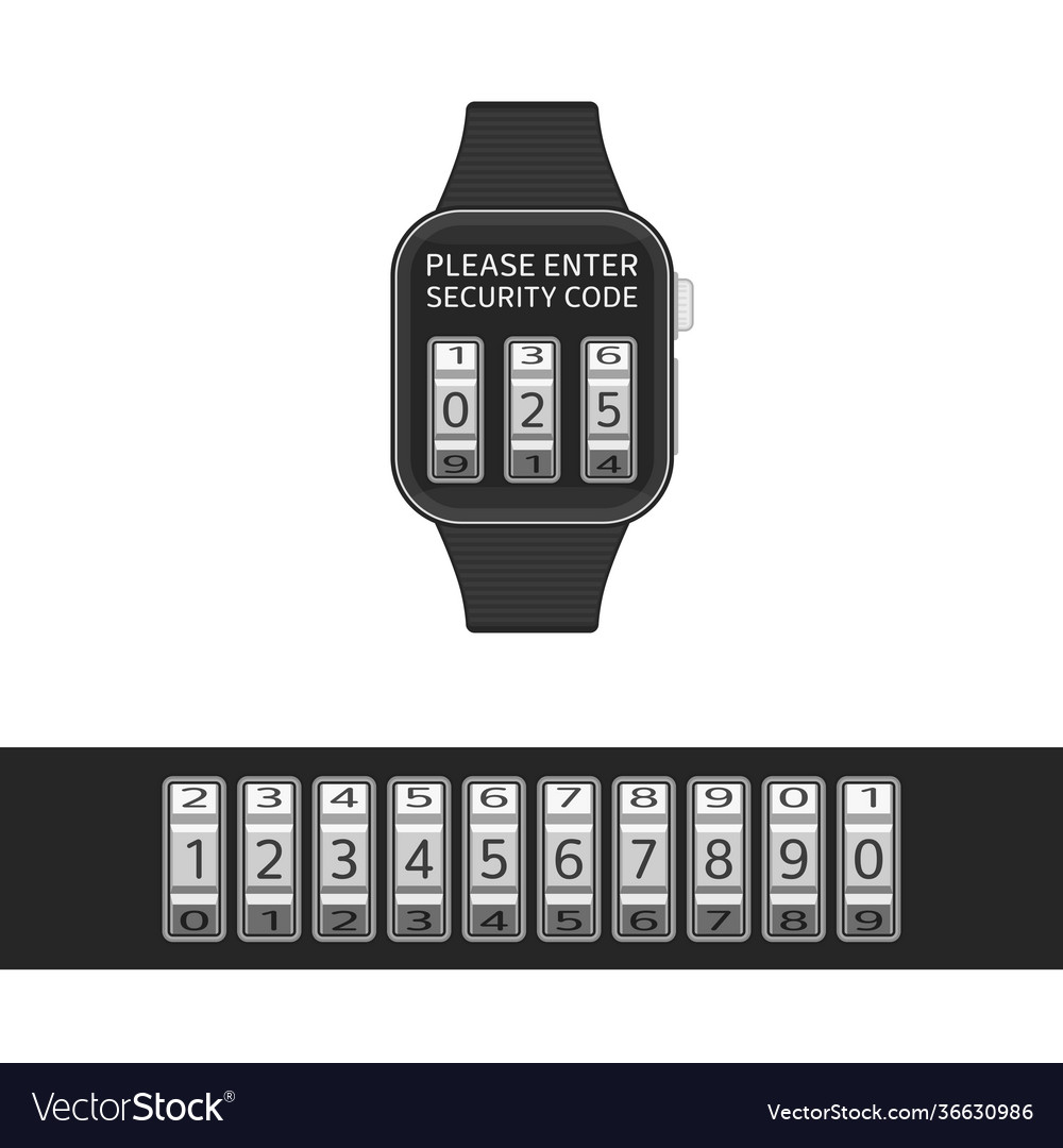 Smart watches security number code Royalty Free Vector Image