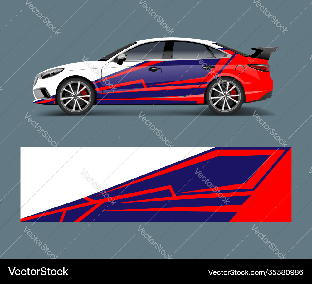 Sport car racing wrap design design template Vector Image