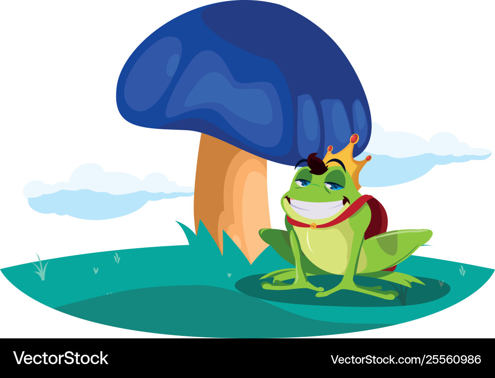 Toad prince in garden fairytale character Vector Image