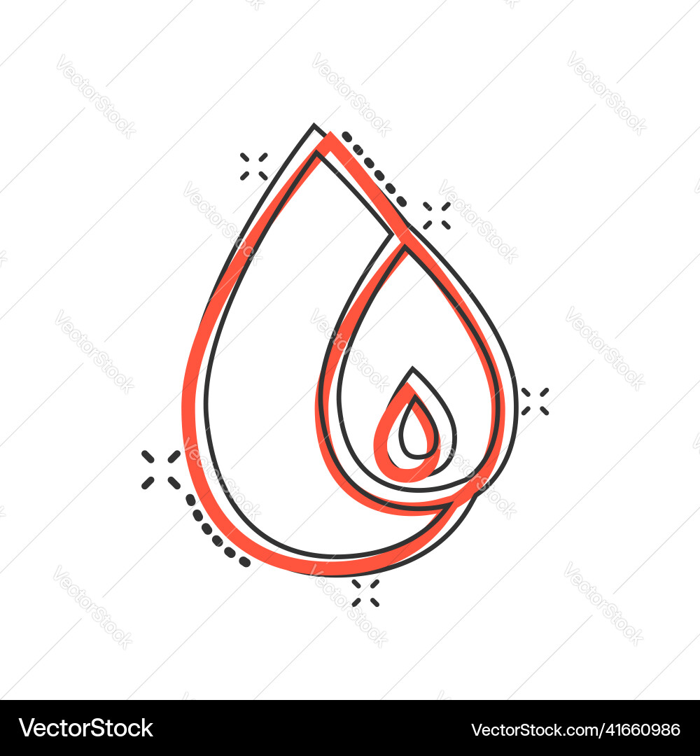Water drop icon in comic style blob cartoon Vector Image