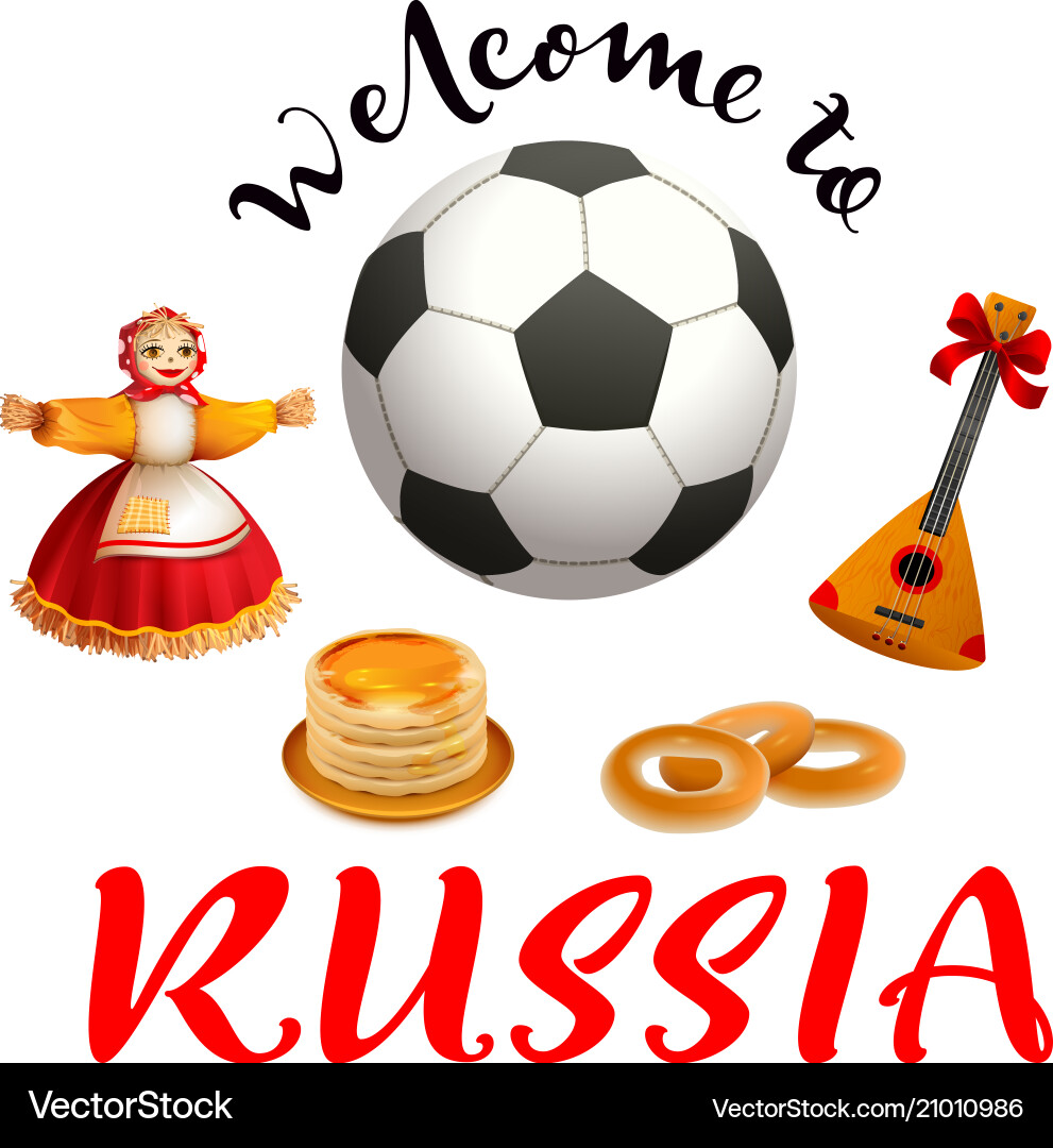 Welcome to russia text set russian symbol Vector Image