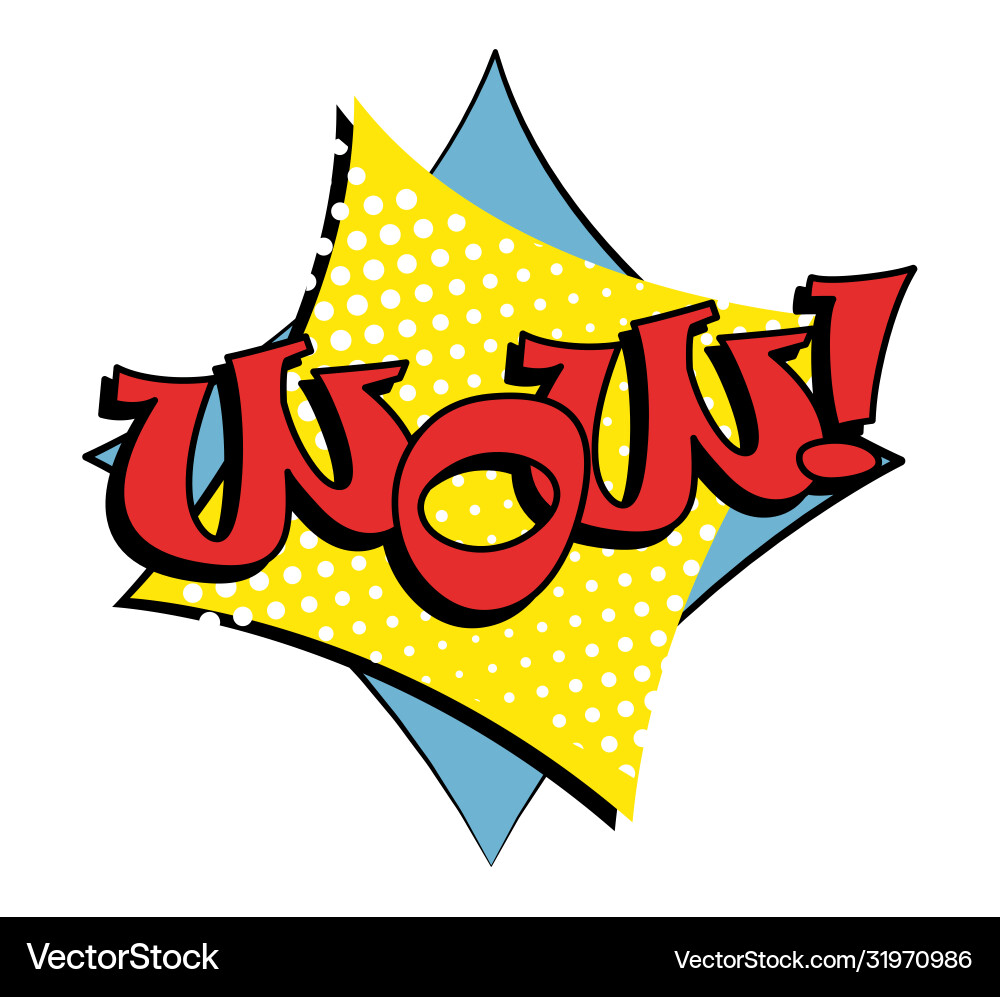 Wow speech bubble in retro style Royalty Free Vector Image