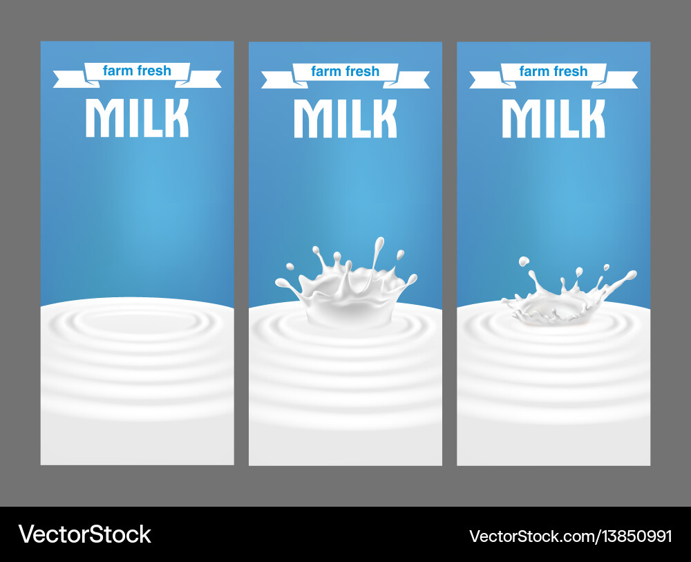 A set of labels for milk Royalty Free Vector Image