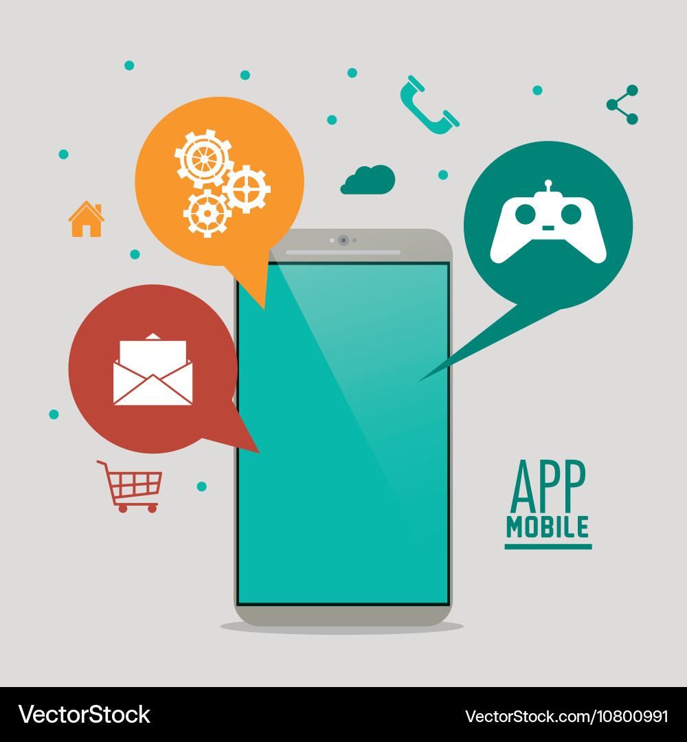 Apps and smartphone gadget Royalty Free Vector Image