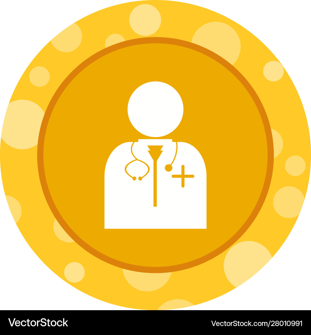 Beautiful doctor glyph icon Royalty Free Vector Image