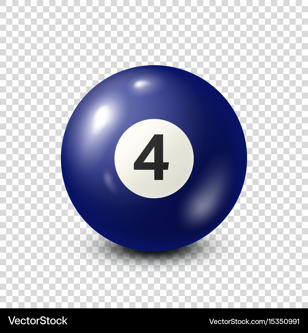 Billiardblue pool ball with number 4snooker Vector Image