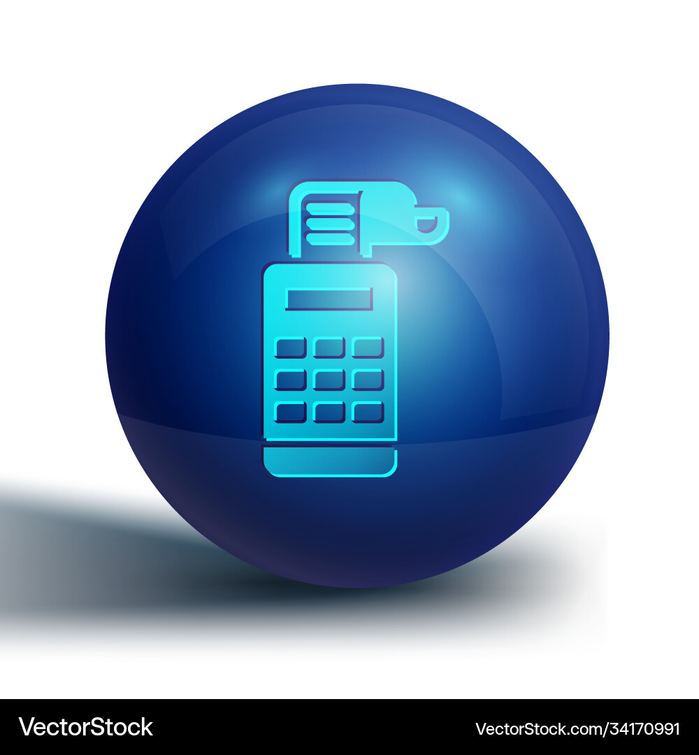 Blue cash register machine with a check icon Vector Image