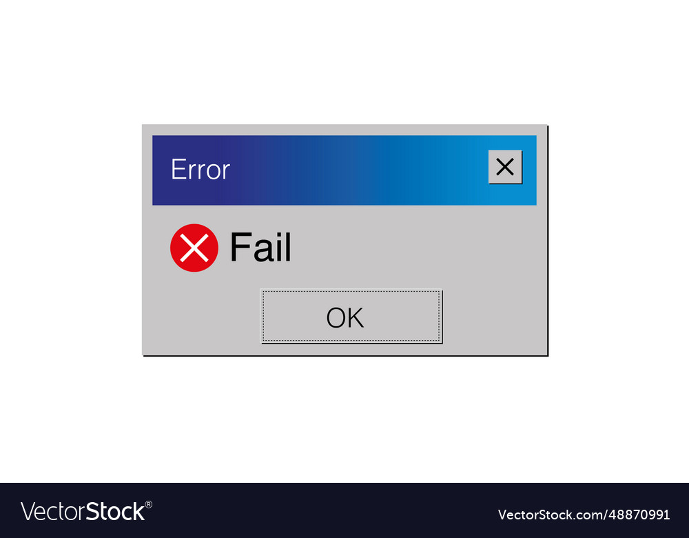 Classic system error warning dialog Royalty Free Vector