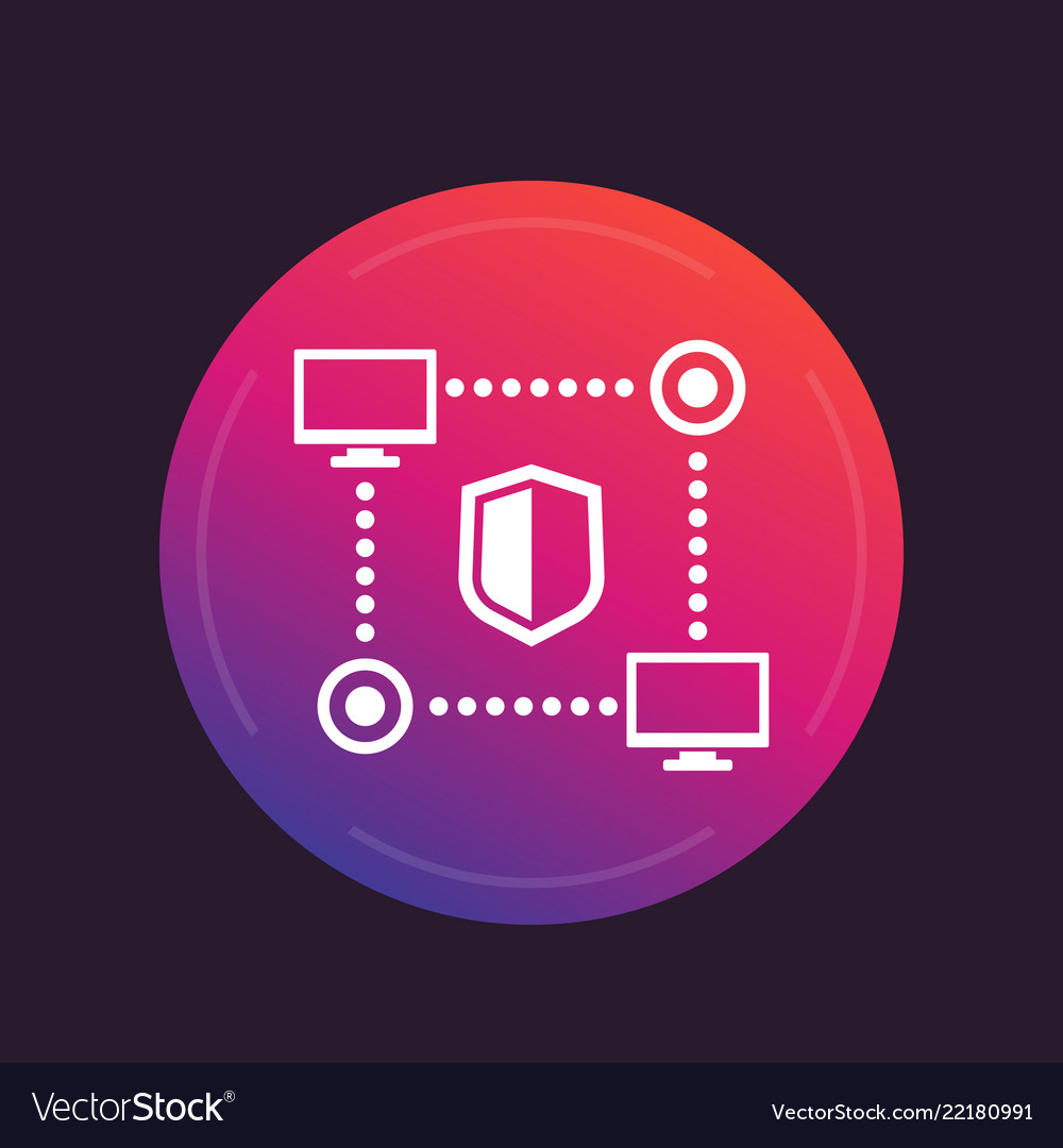 Computer network internet cyber security icon Vector Image