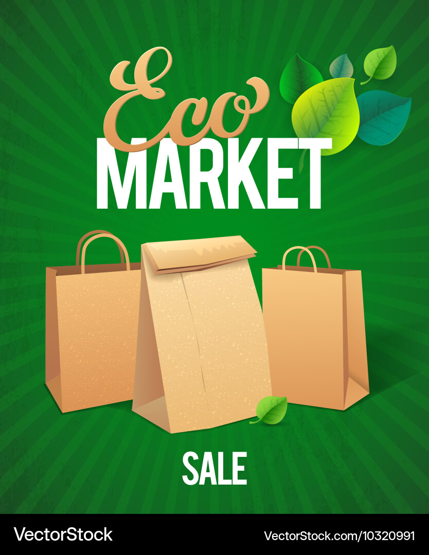Eco market sale Royalty Free Vector Image - VectorStock