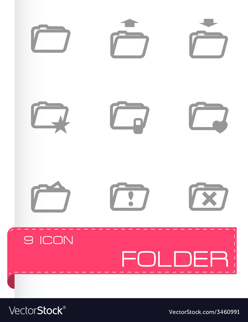 Folder icon set Royalty Free Vector Image - VectorStock